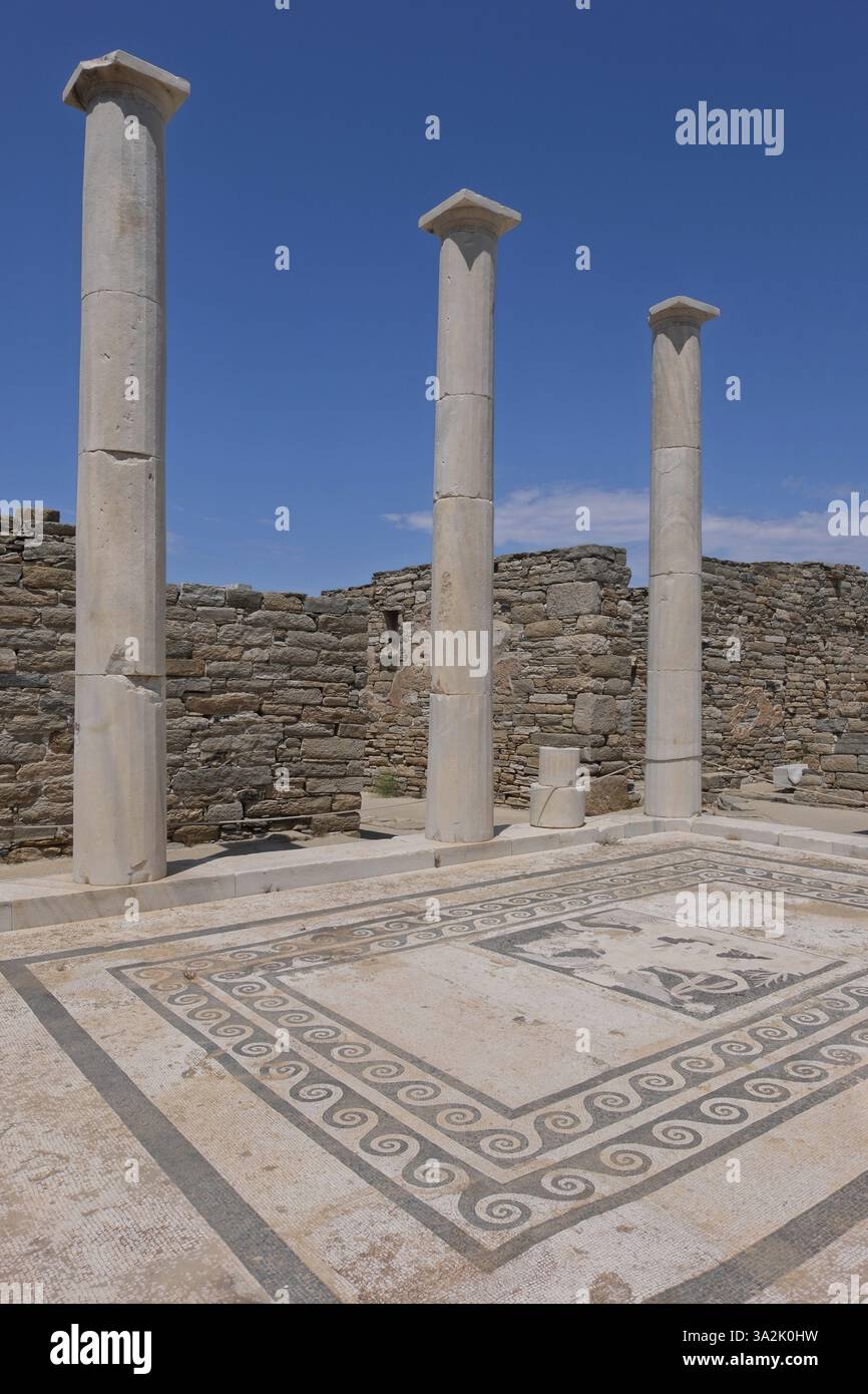 Ruins of the ancient city of Delos, UNESCO World Heritage Site ...