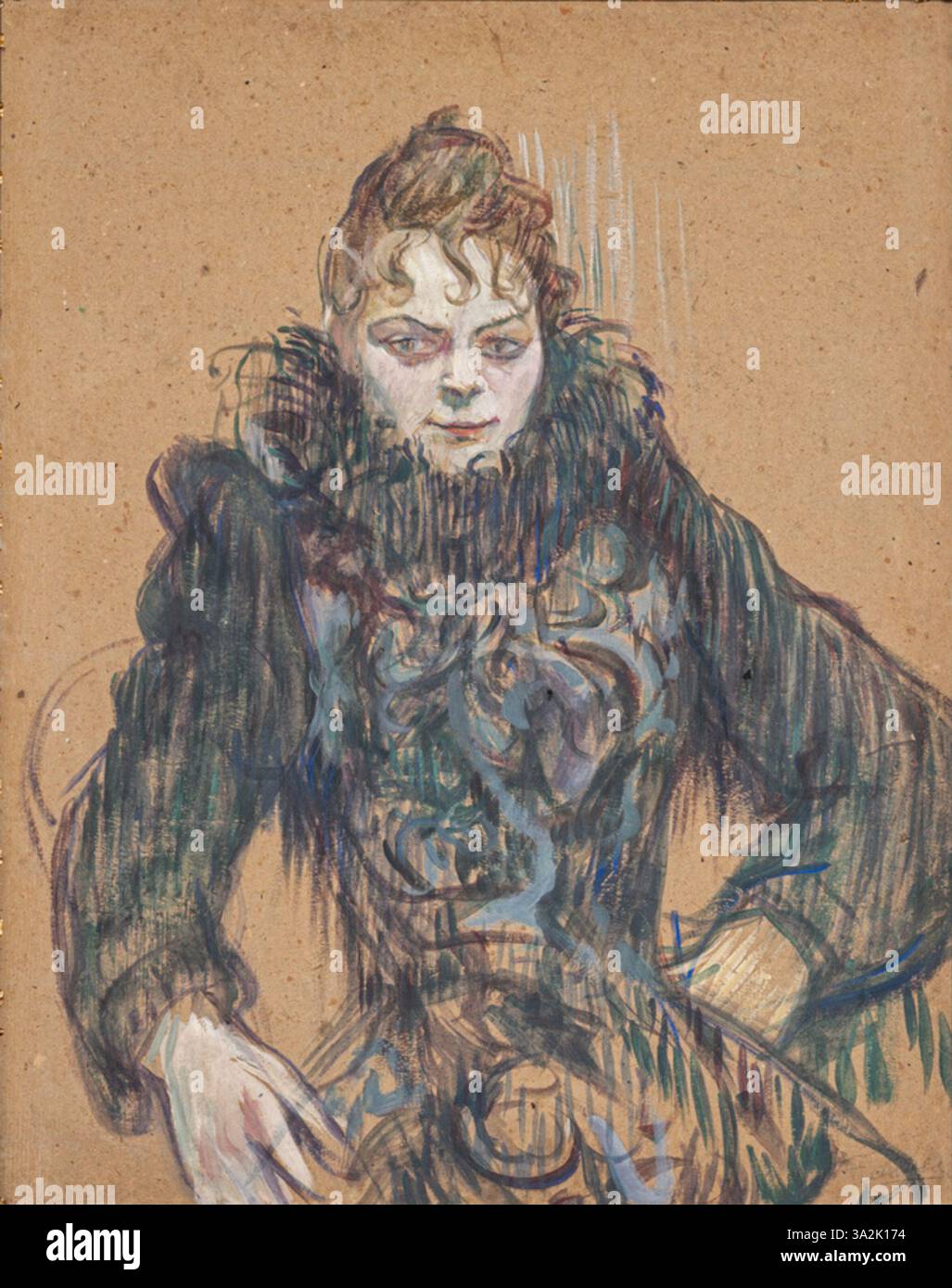 This portrait of a woman with a black boa by Henri Toulouse-Lautrec ...