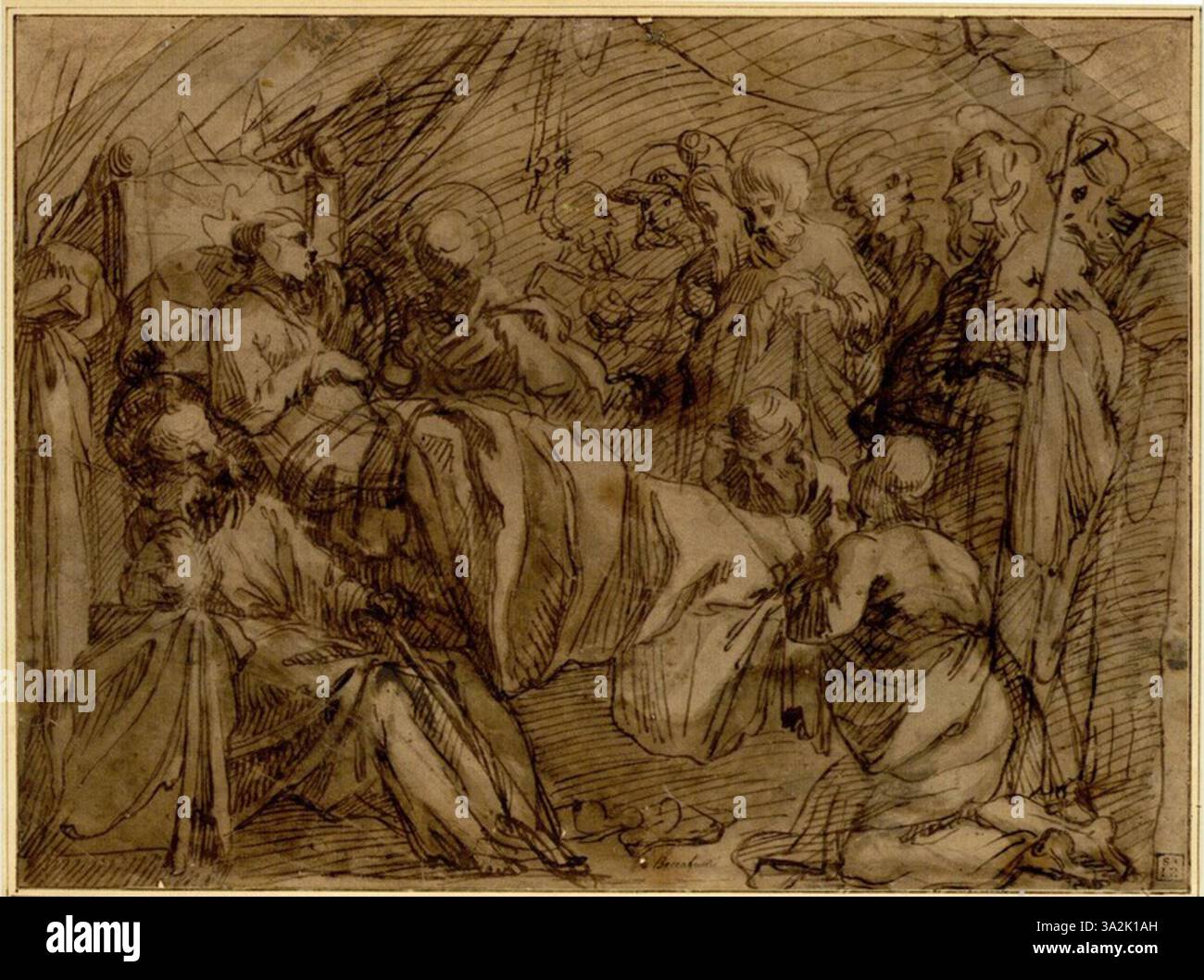 This artwork titled 'Der Tod Mariä' (The Death of the Virgin), portrays ...