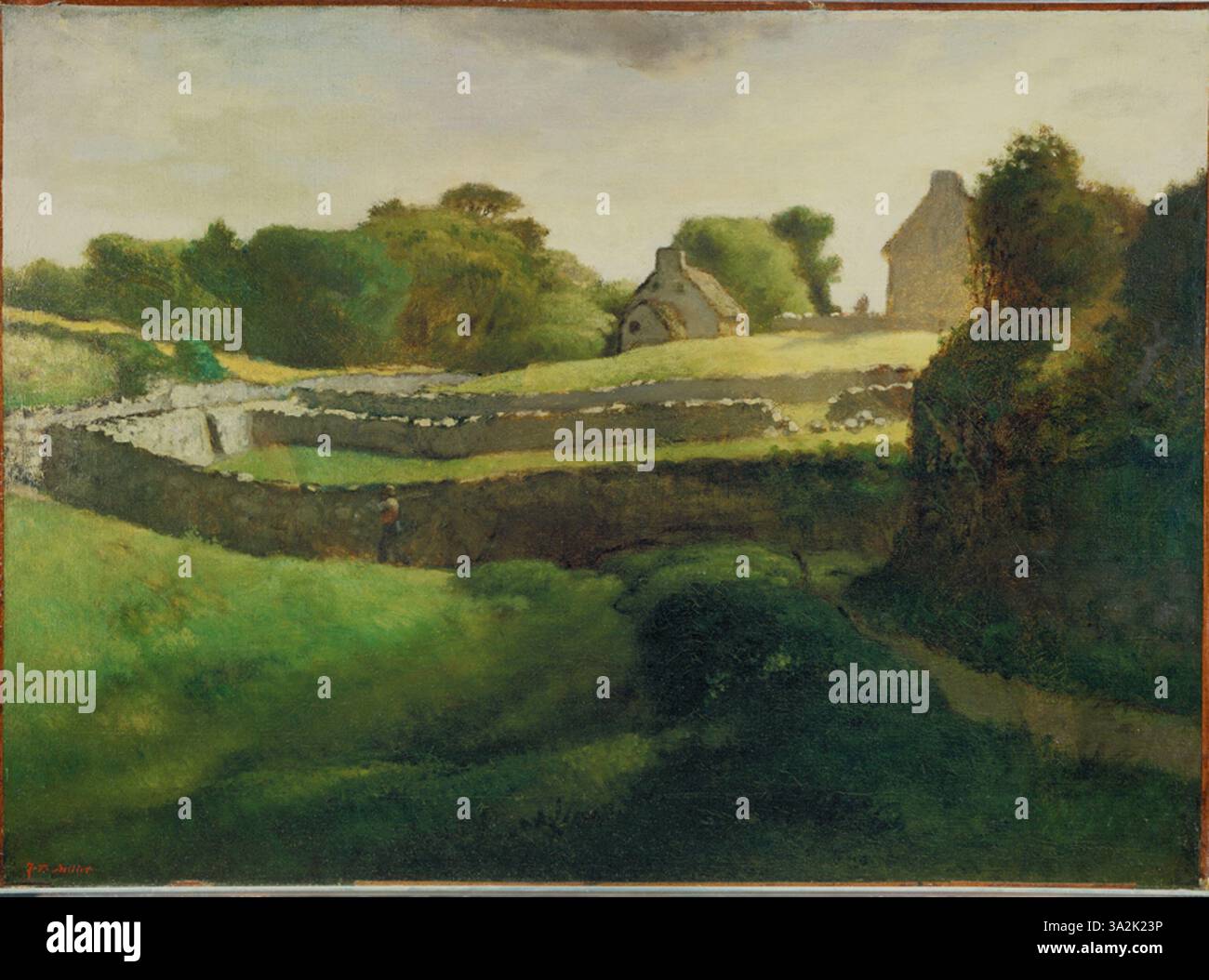 'Farm at Gruchy' depicts a rural French farm scene. Millet captures the ...