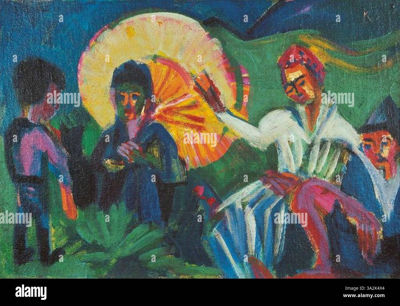 This work reflects Kirchner’s deep connection to human figures, using ...