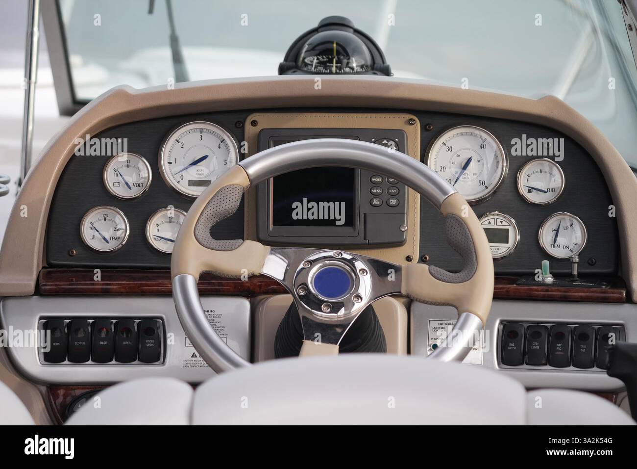 Luxury motor boat control panel. Transport Stock Photo - Alamy