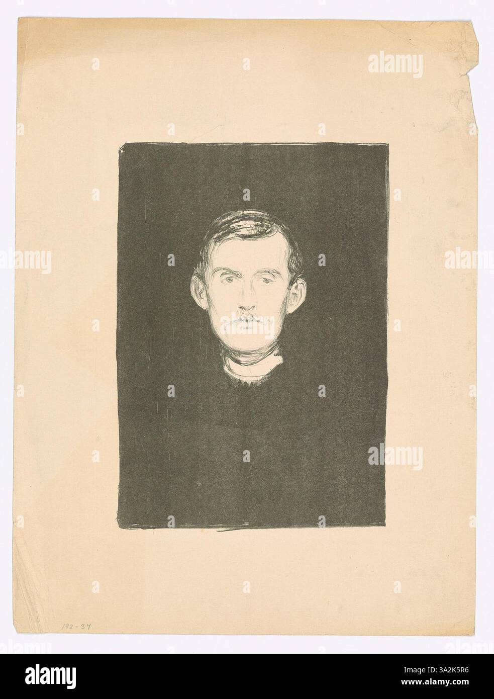 This self-portrait by Edvard Munch portrays the artist in a moment of ...