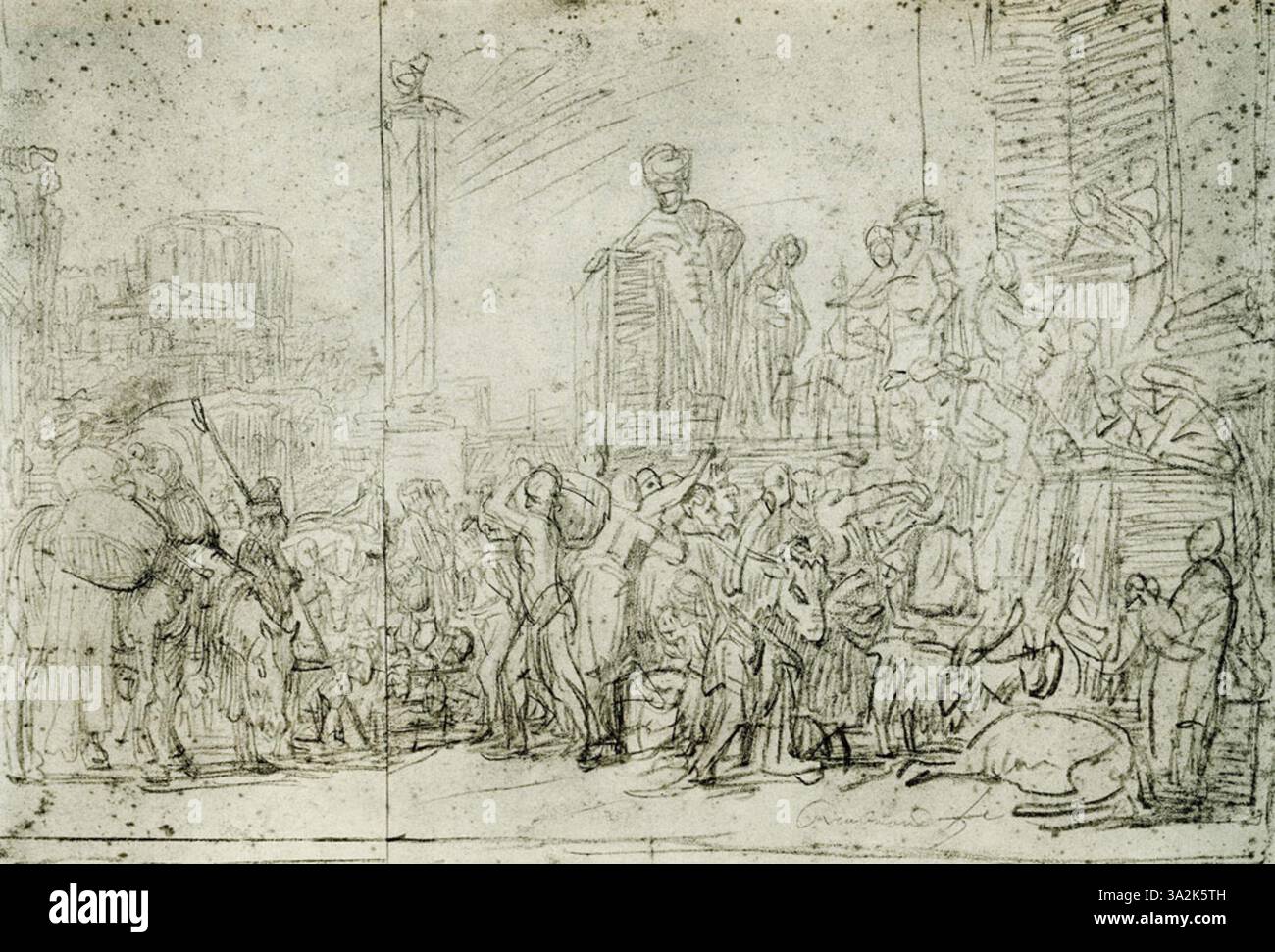 In this portrait, Rembrandt uses dramatic lighting techniques to ...