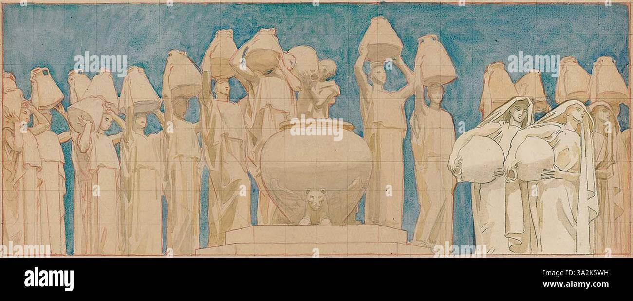 This watercolor study by John Singer Sargent, titled 'The Danaïdes ...