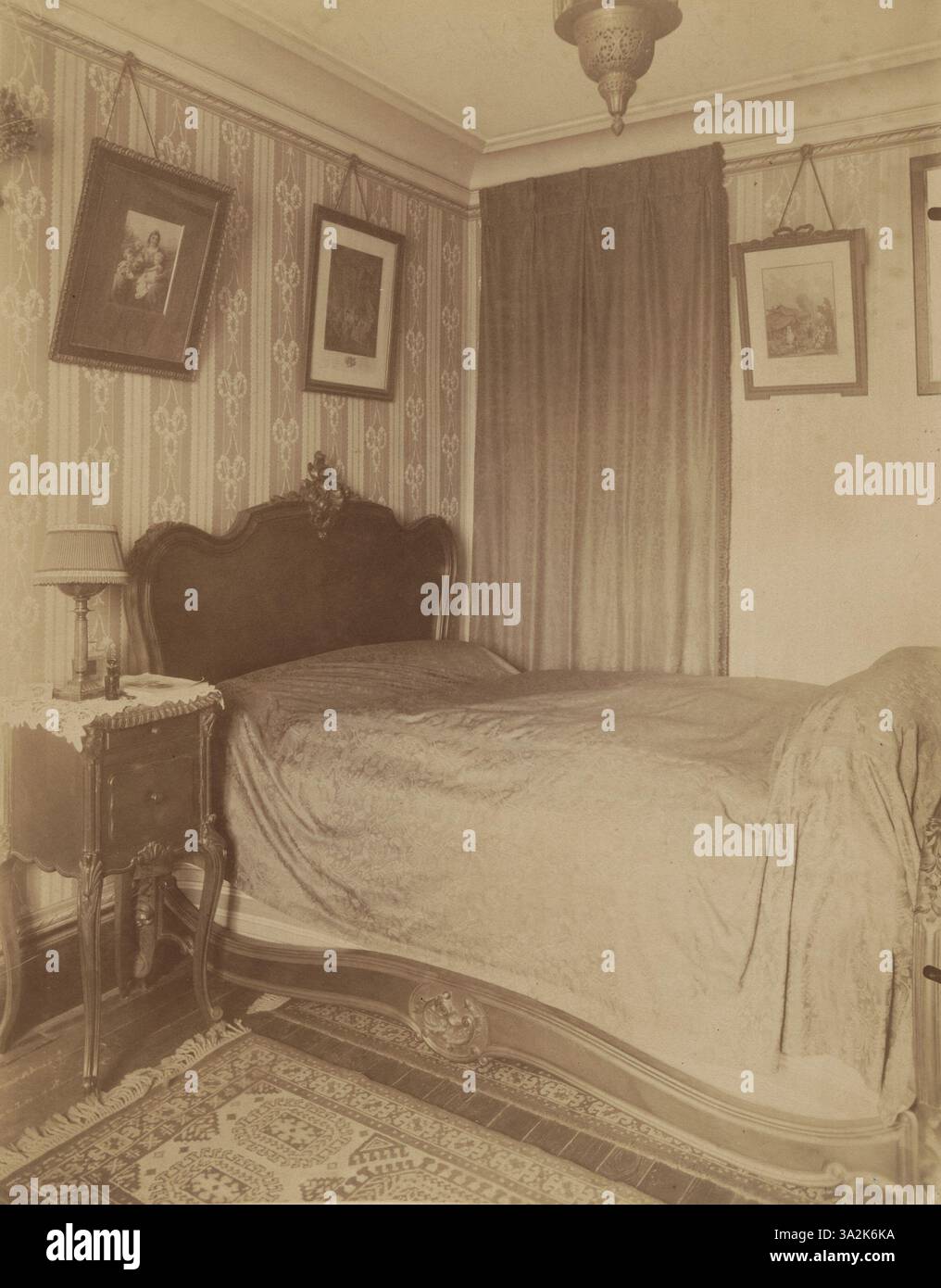A 1910 photograph by Eugène Atget of the interior of Mme D.'s apartment ...