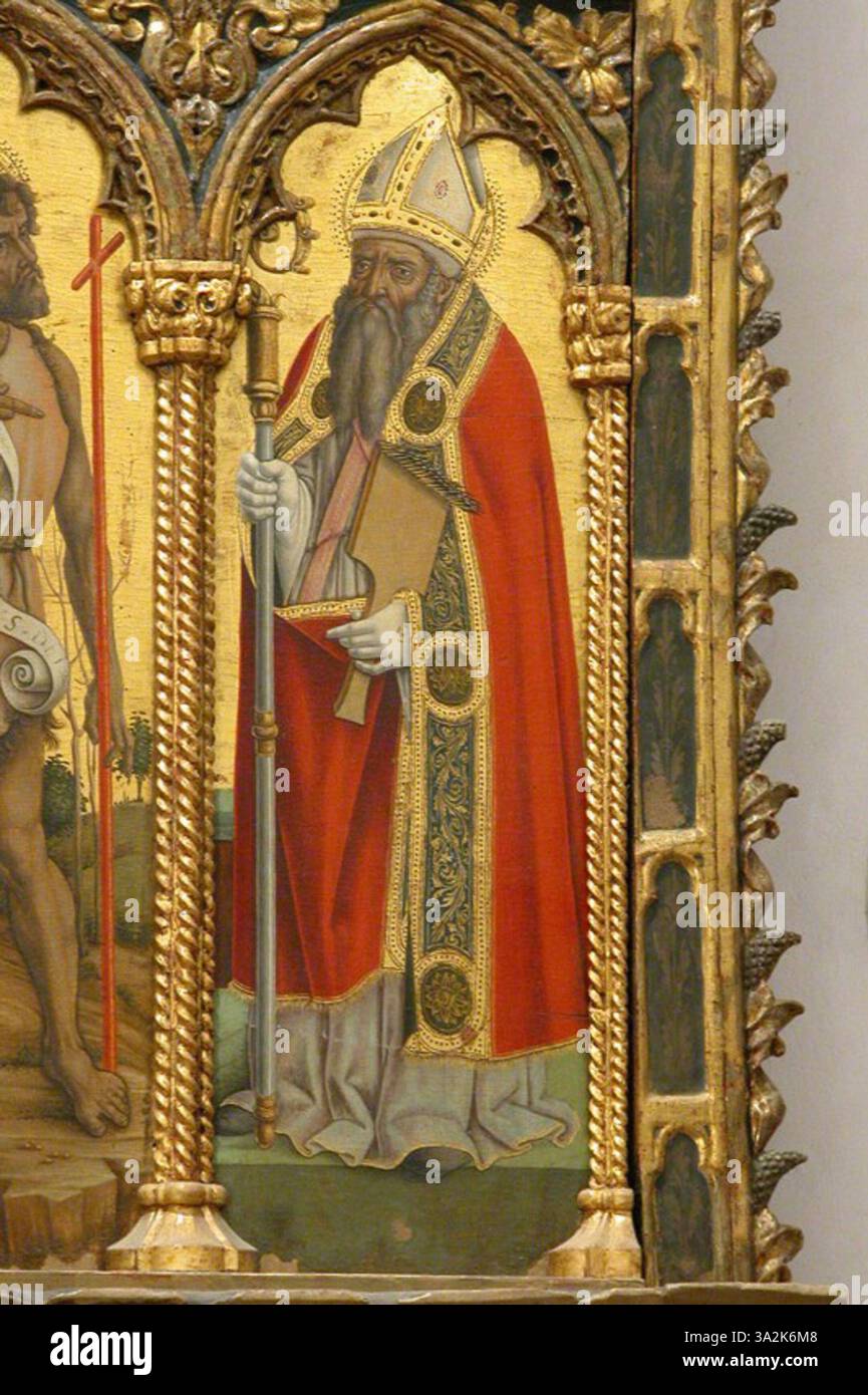 Carlo and Vittore Crivelli depict Saint Blaise with traditional ...