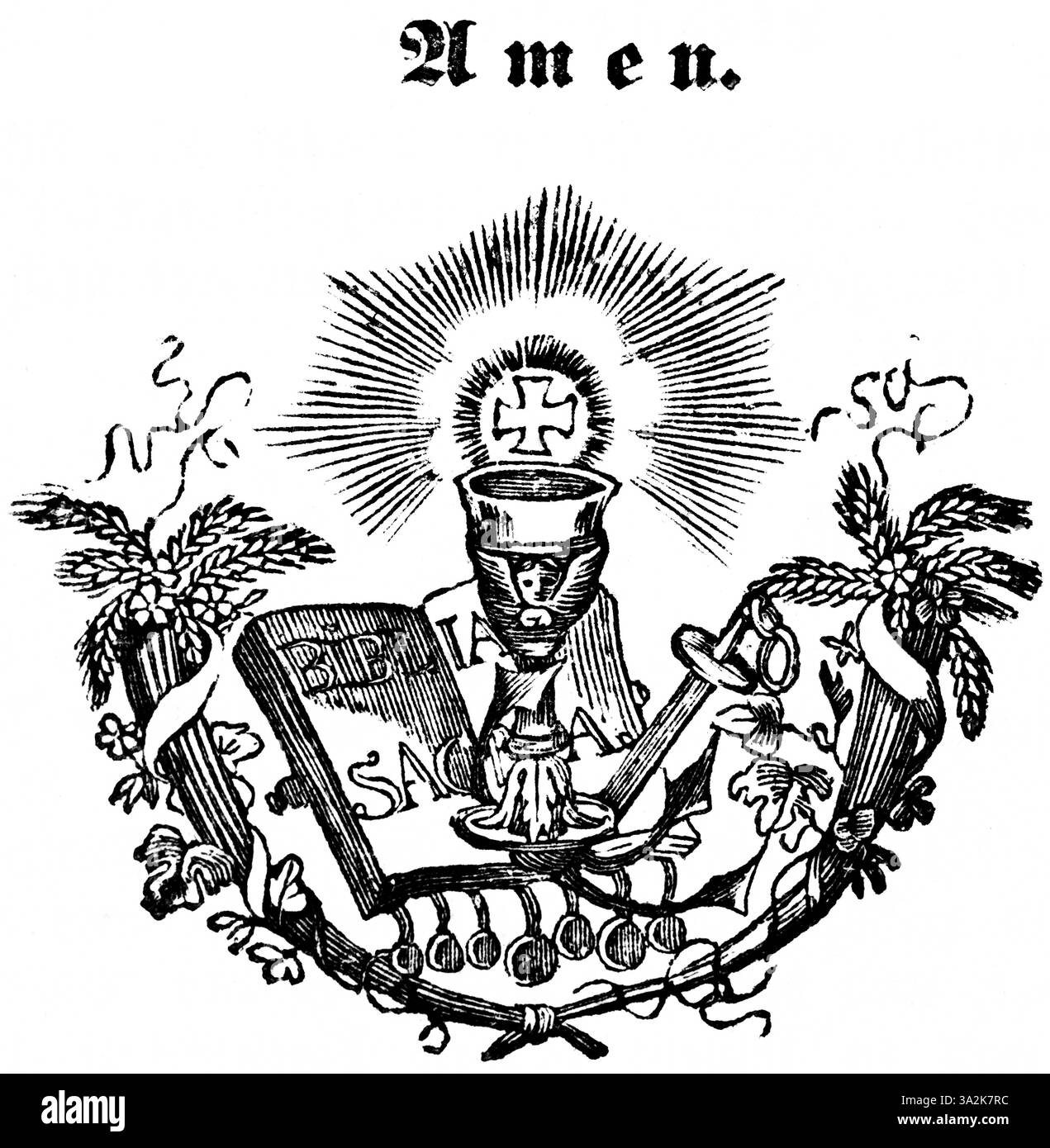 The Biblia Sacra, the Holy Scriptures with seven seals, the Amen ...