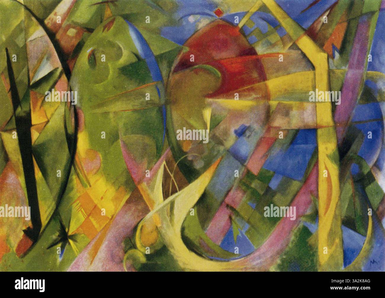 'Cheerful Forms' (1914) is an abstract work by Franz Marc that uses ...