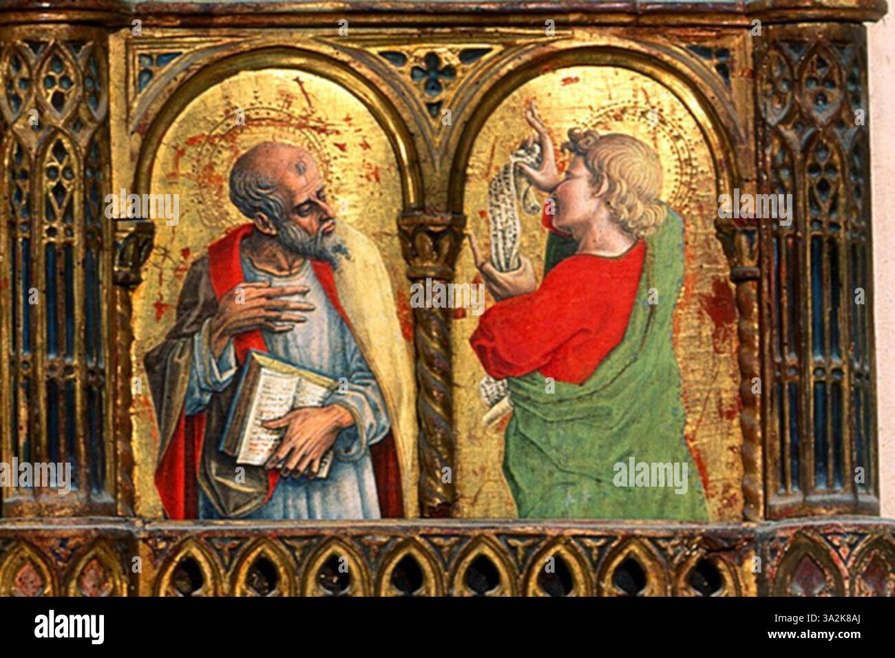 This painting by Carlo Crivelli depicts an elderly Apostle holding a ...