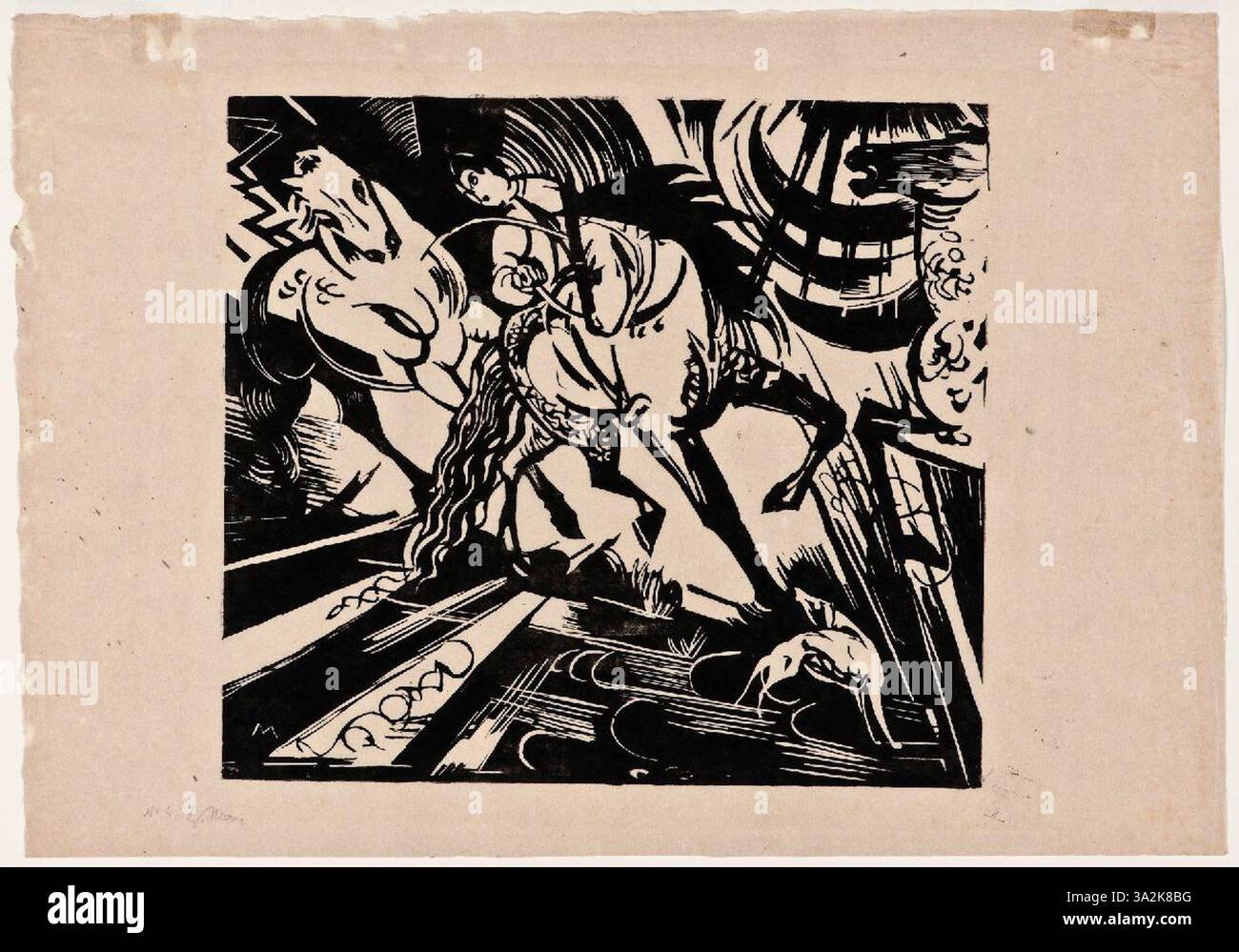 Reitschule nach Ridinger (Riding School After Ridinger) by Franz Marc ...