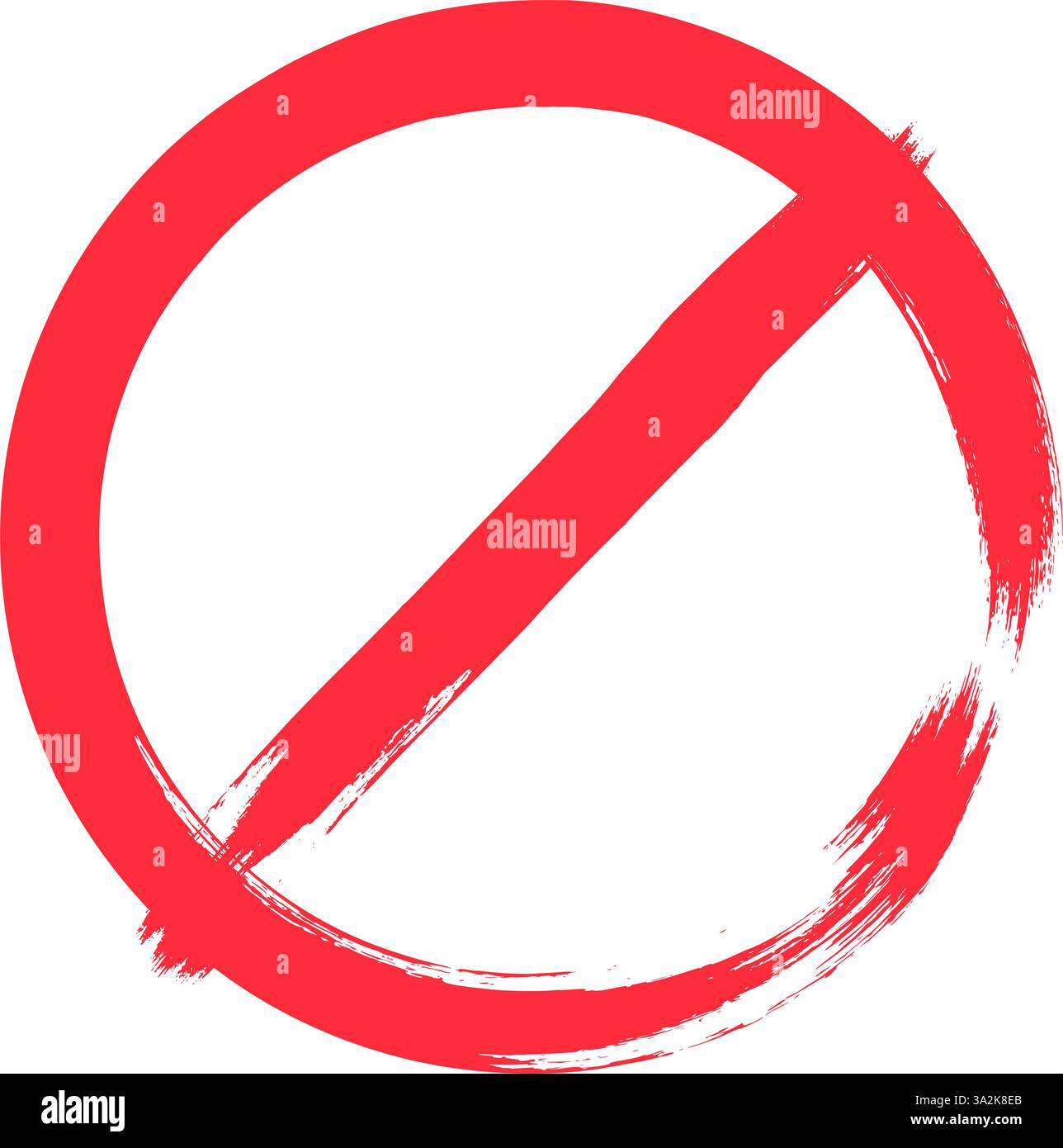 Hand drawn brush paint forbidden vintage grunge style red stop sign ...