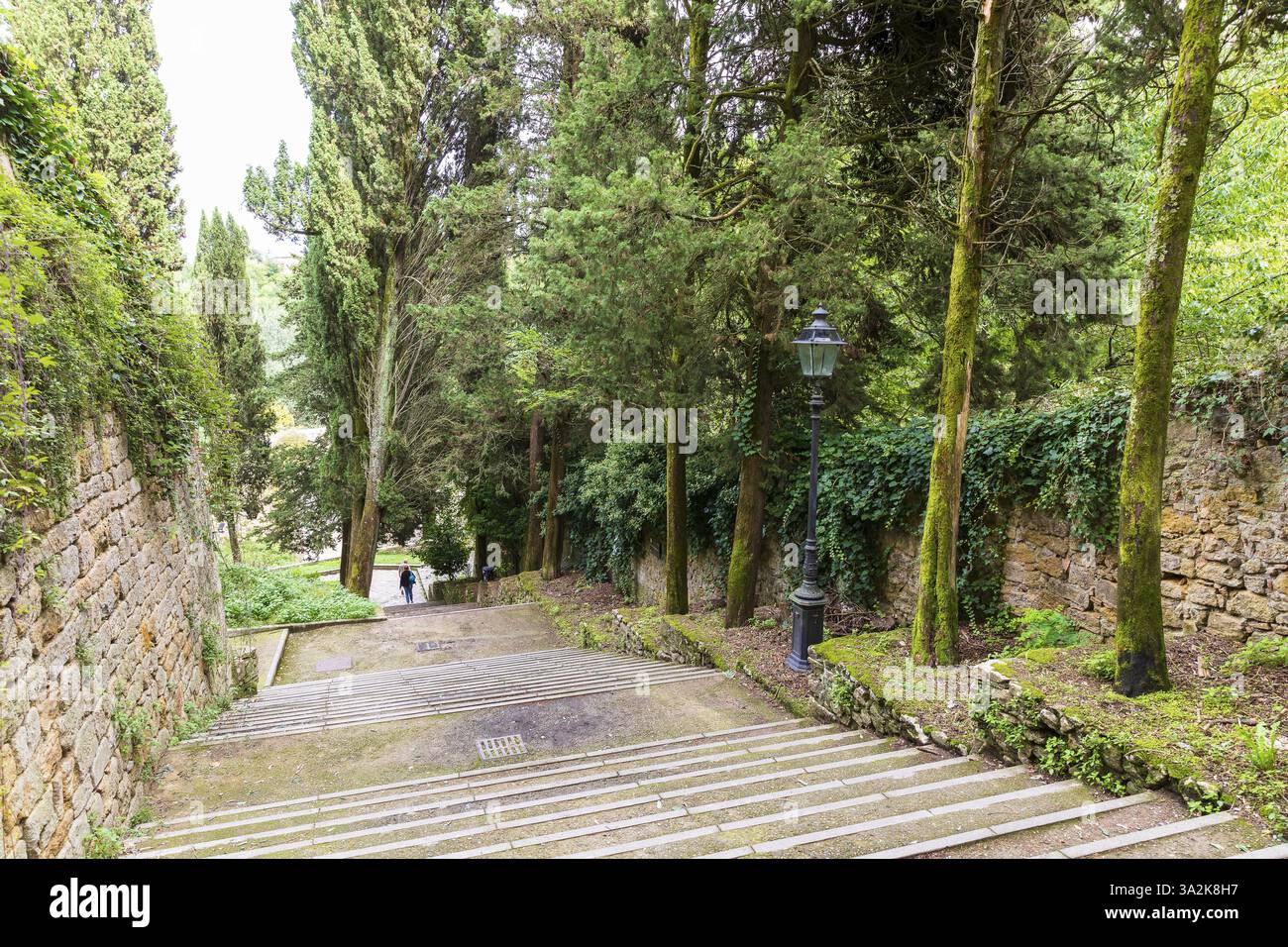 Staircase from the Porta Docciola city gate into the historic centre of ...