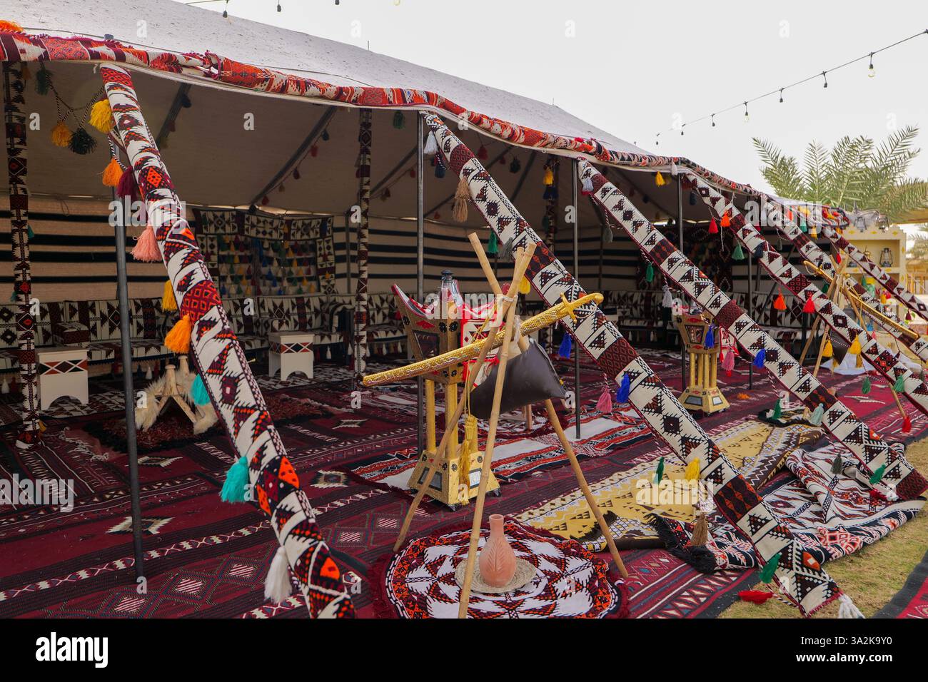 Traditional Bedouin Tent Interior in Saudi Arabia Stock Photo - Alamy