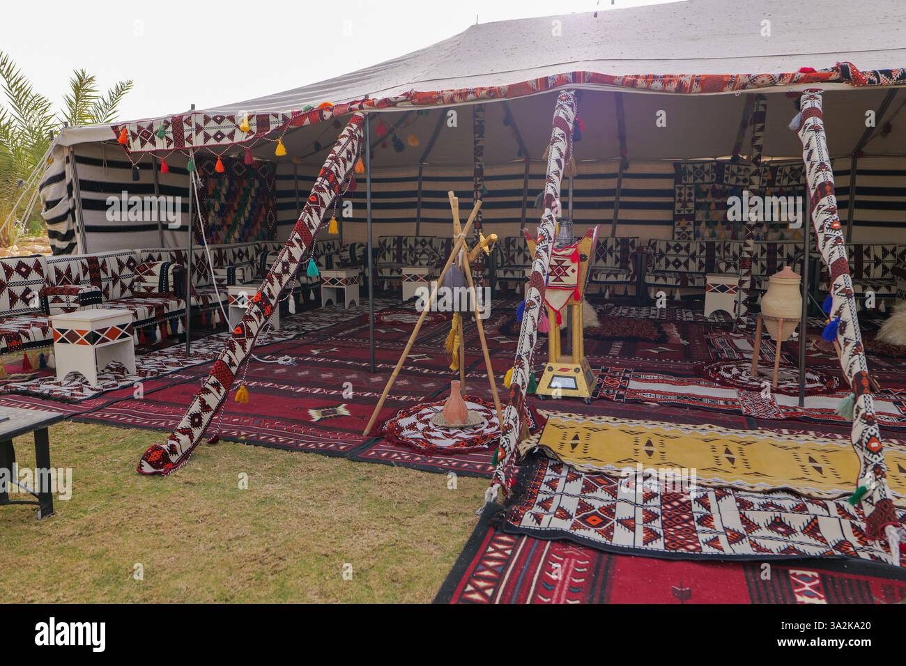 Traditional Bedouin Tent Interior in Saudi Arabia Stock Photo - Alamy