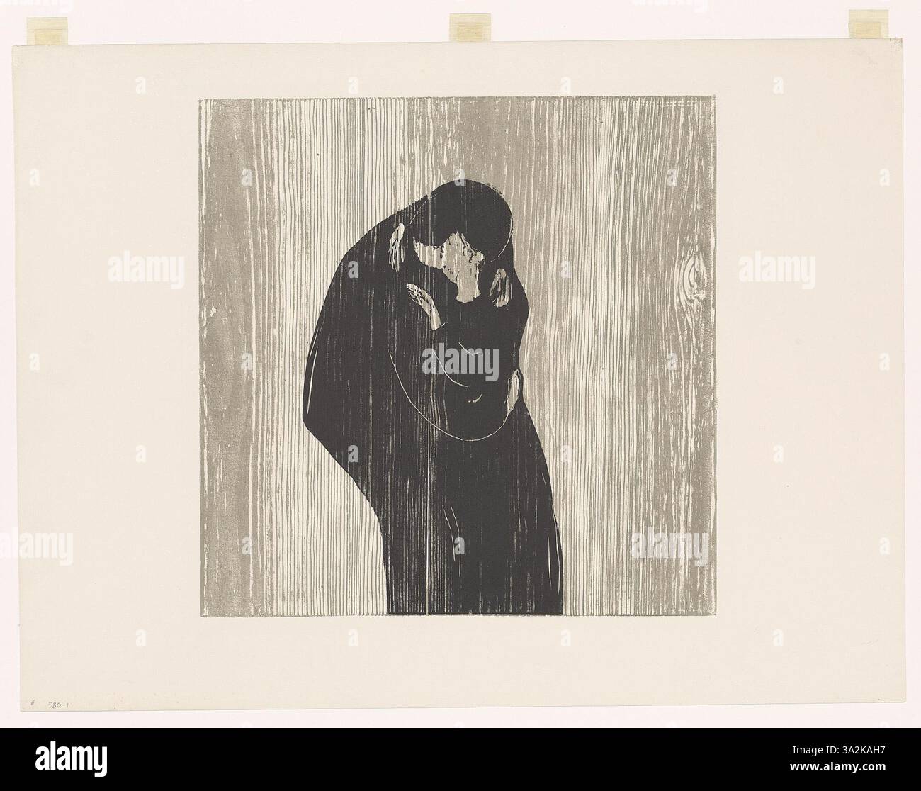 'The Kiss IV' depicts two figures in a close, passionate embrace ...