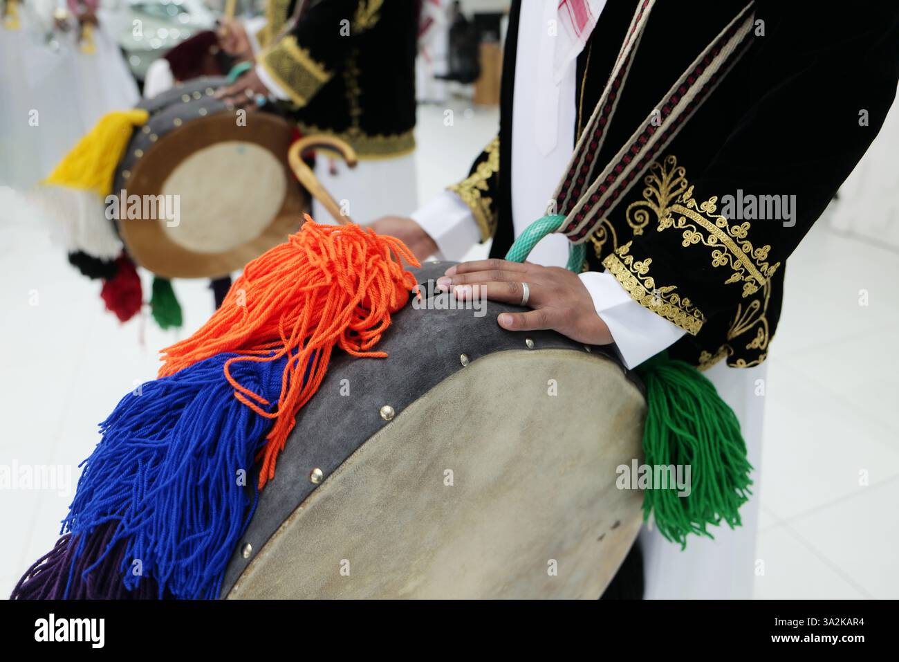 Traditional Saudi Arabian Drum Performance - Cultural Celebration Stock ...
