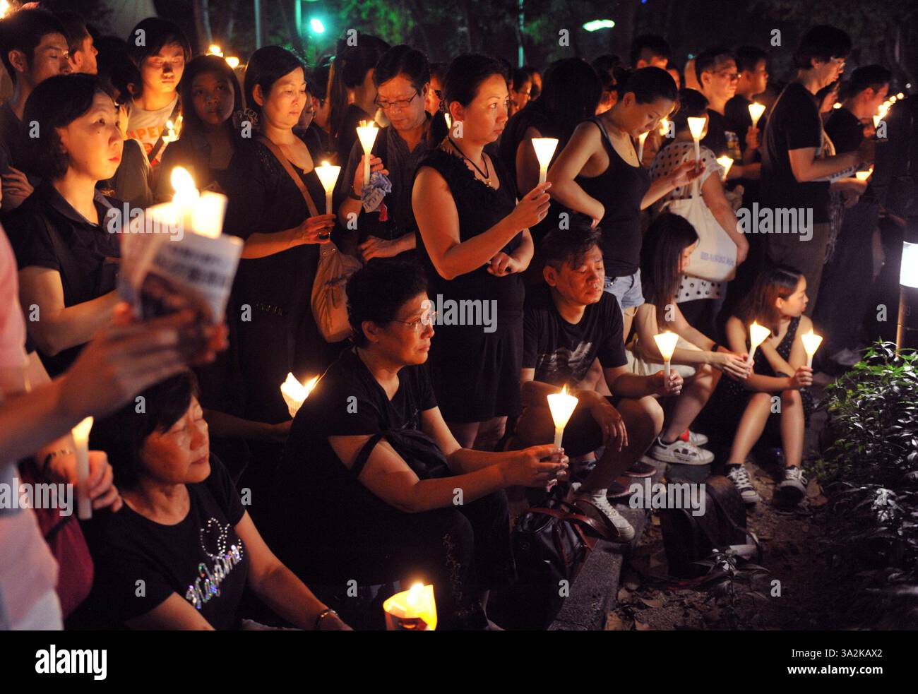 Jun 4, 2014 - Hong Kong, China - A candlelight vigil in Victoria Park to commemorate the 25th ...