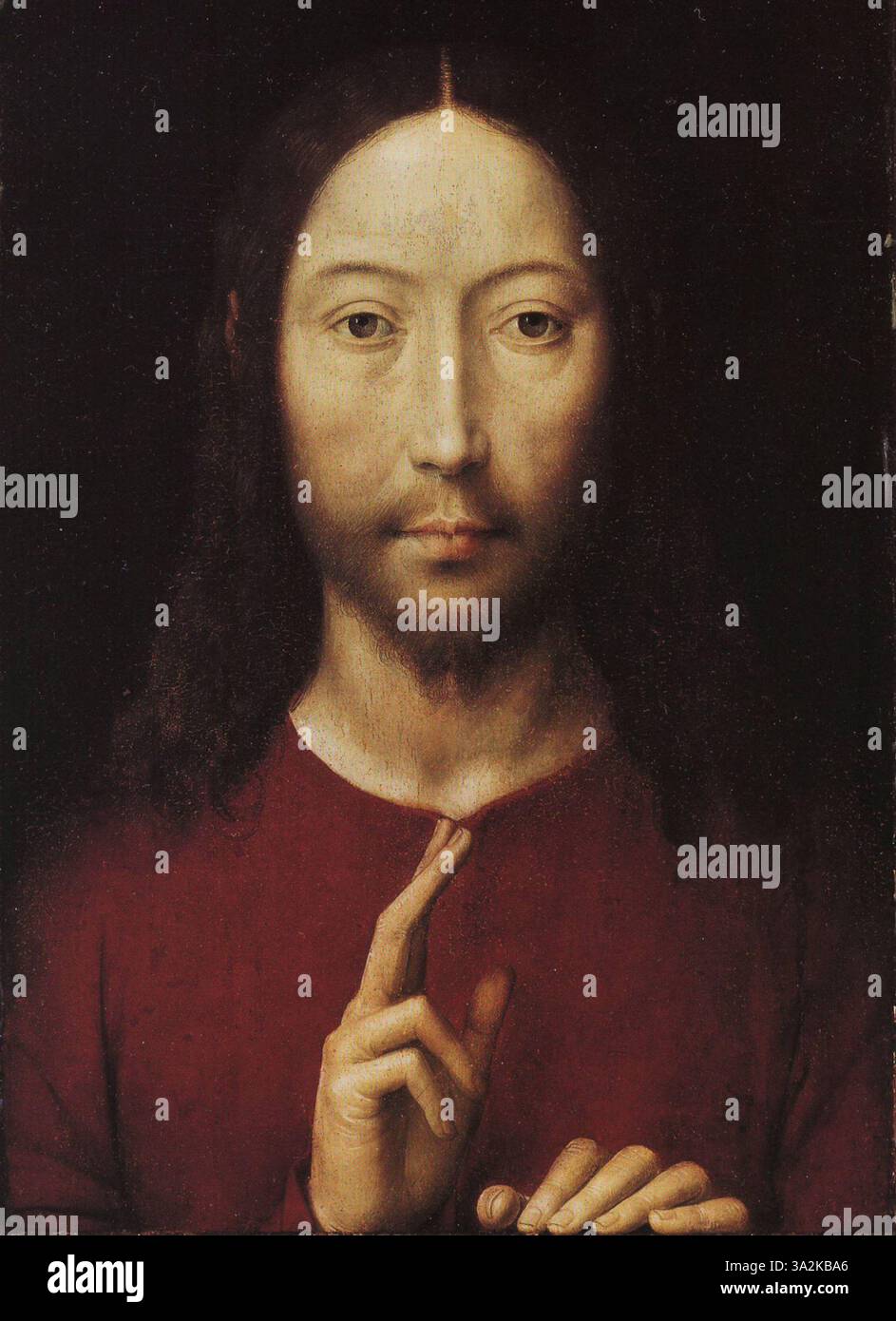 In this bust-length portrait, Christ is depicted giving a blessing ...