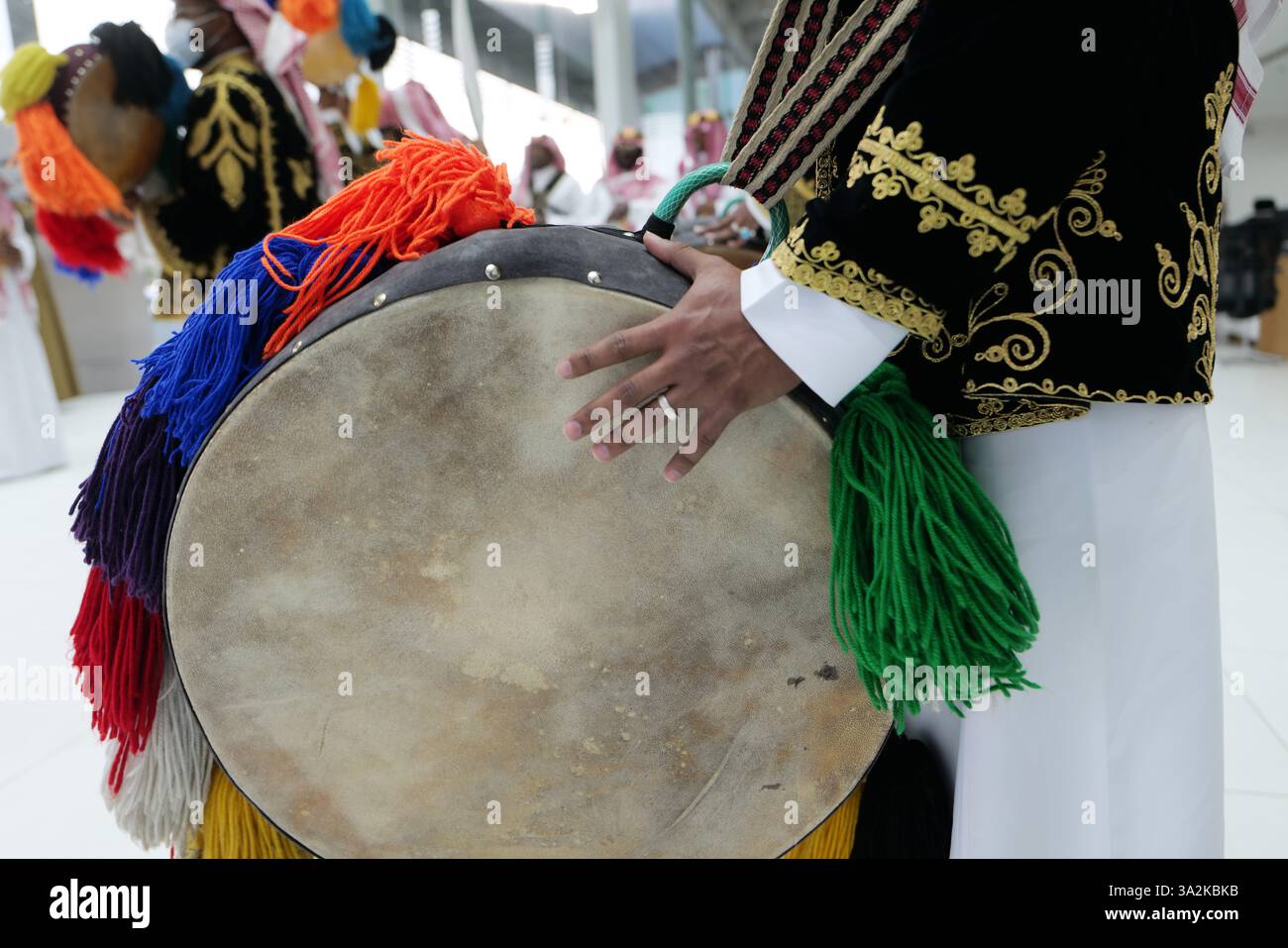 Traditional Saudi Arabian Drum Performance - Cultural Celebration Stock ...
