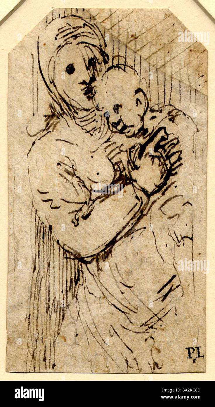 This work, formerly attributed to Beccafumi, shows the Virgin Mary with ...