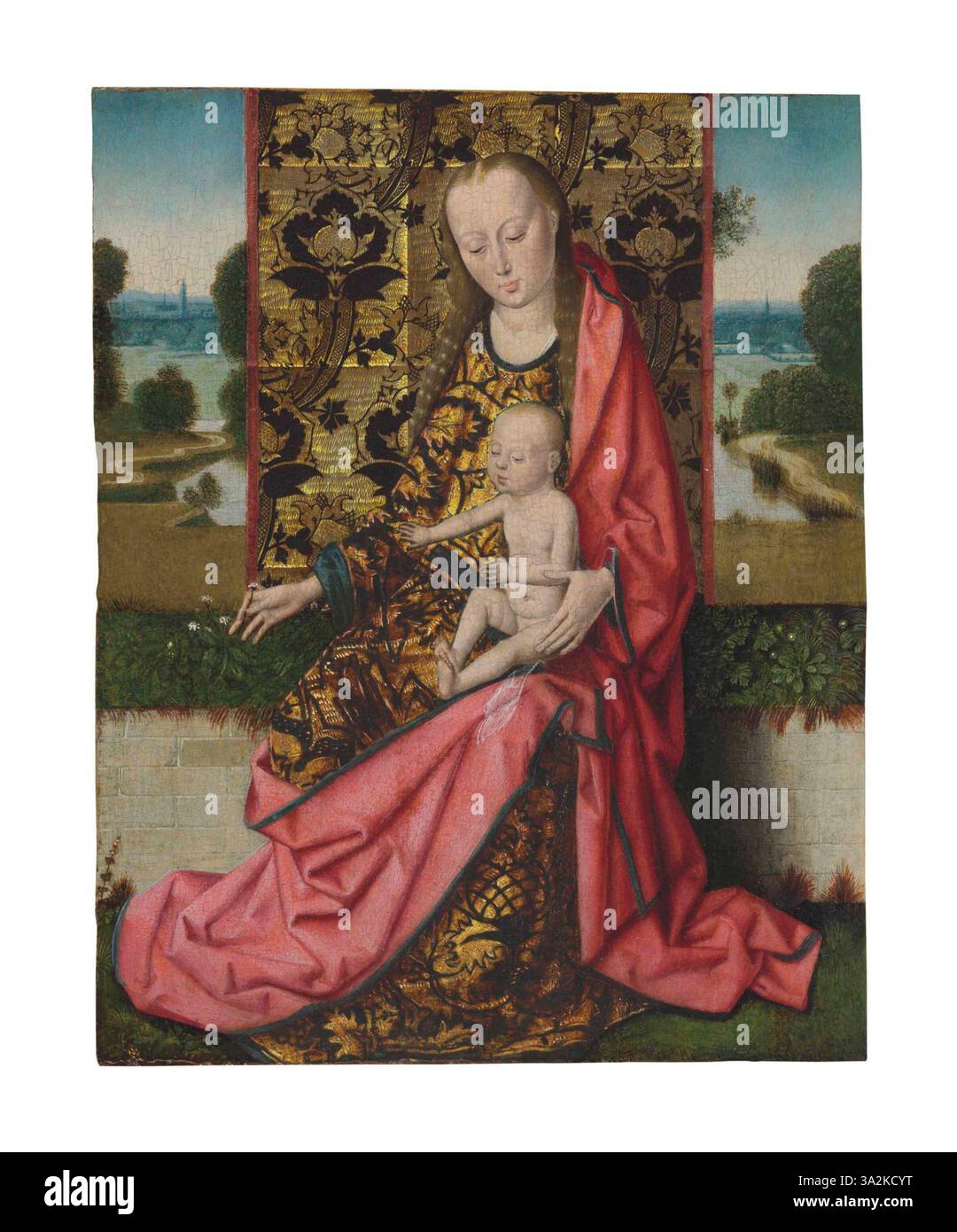 In this 15th-century artwork attributed to the circle of Dieric Bouts, the Virgin Mary is ...