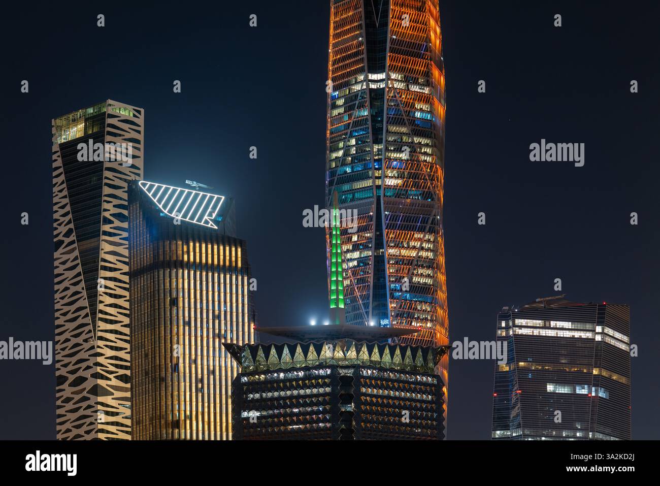 Riyadh Cityscape at Night A Stunning - Aerial View of Saudi Arabias ...