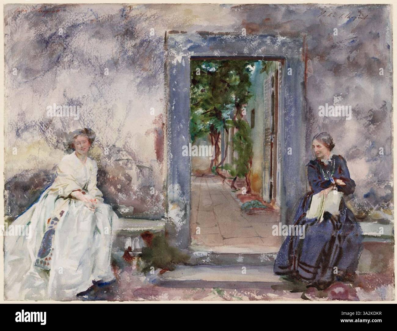 *The Garden Wall* portrays a secluded garden scene with vibrant ...