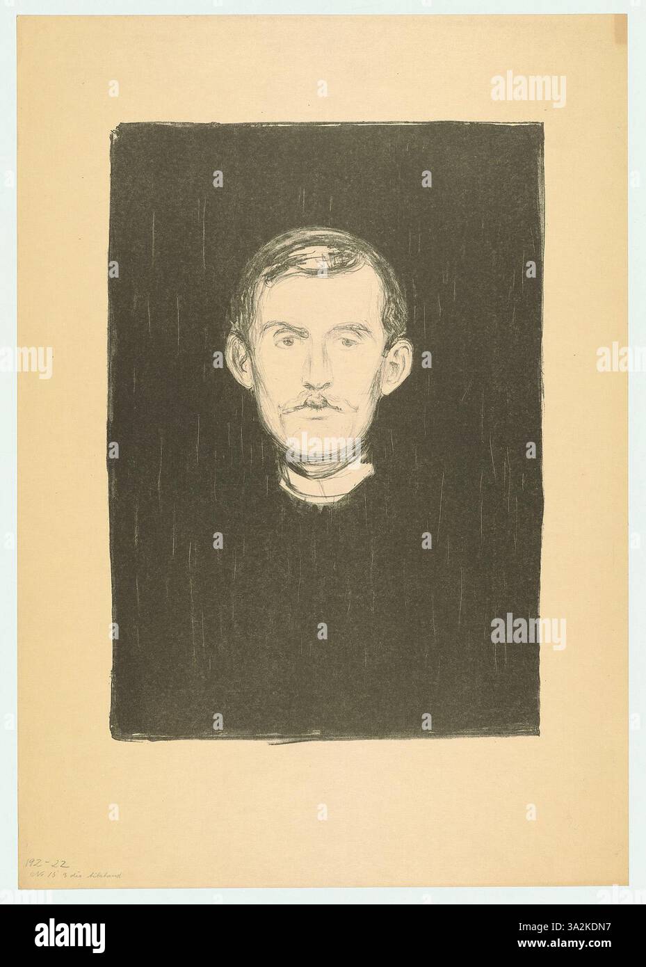 In this self-portrait, Munch presents himself with an intense ...