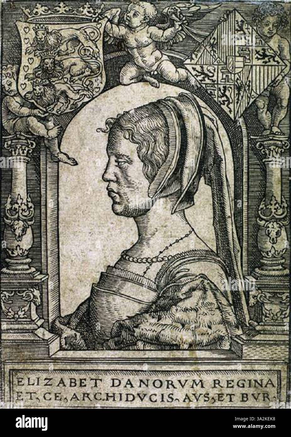 Jan Gossaert’s woodcut of Queen Isabella of Austria, depicting the ...