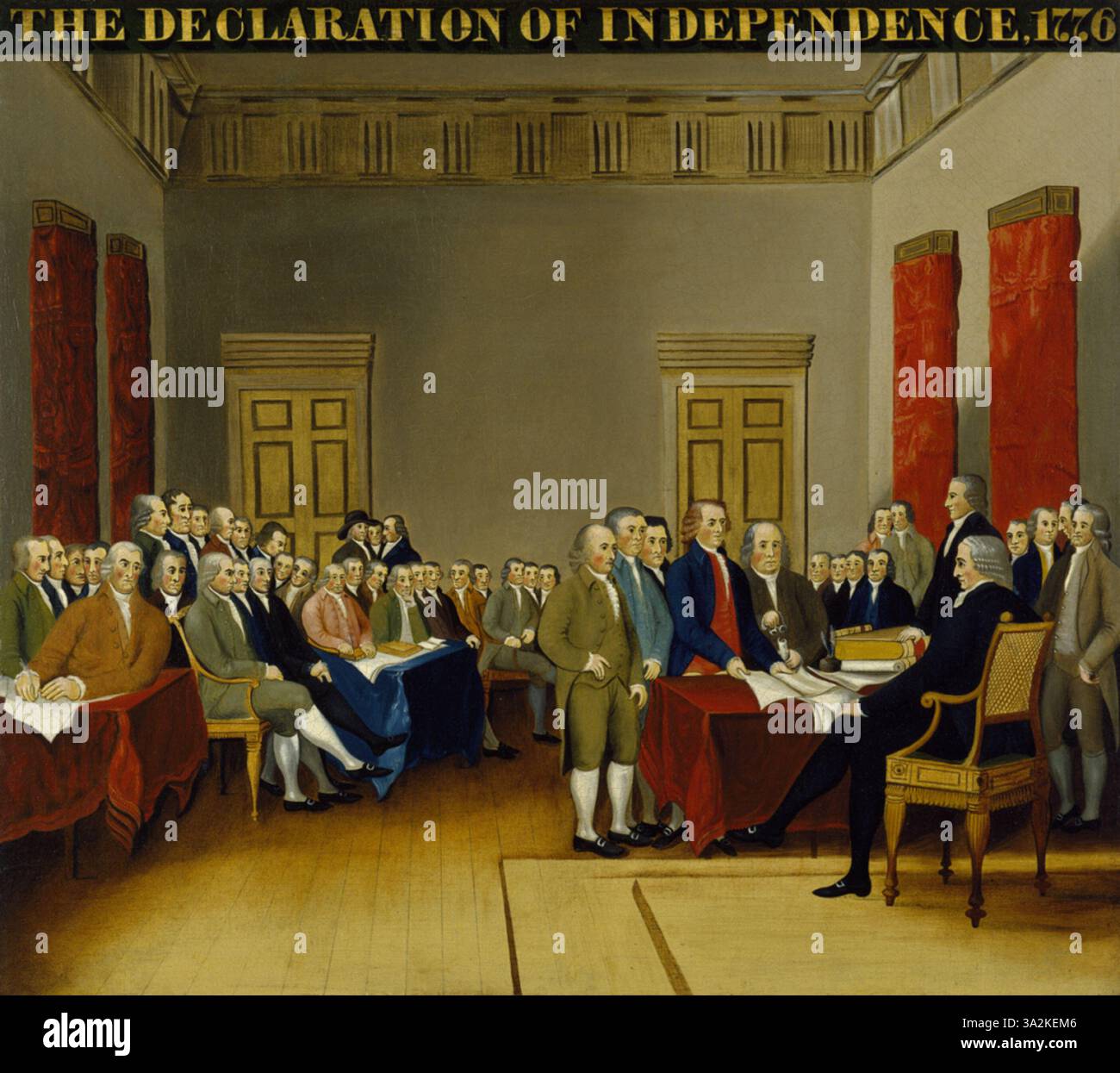 'The Declaration of Independence, 1776' by Edward Hicks, painted circa ...