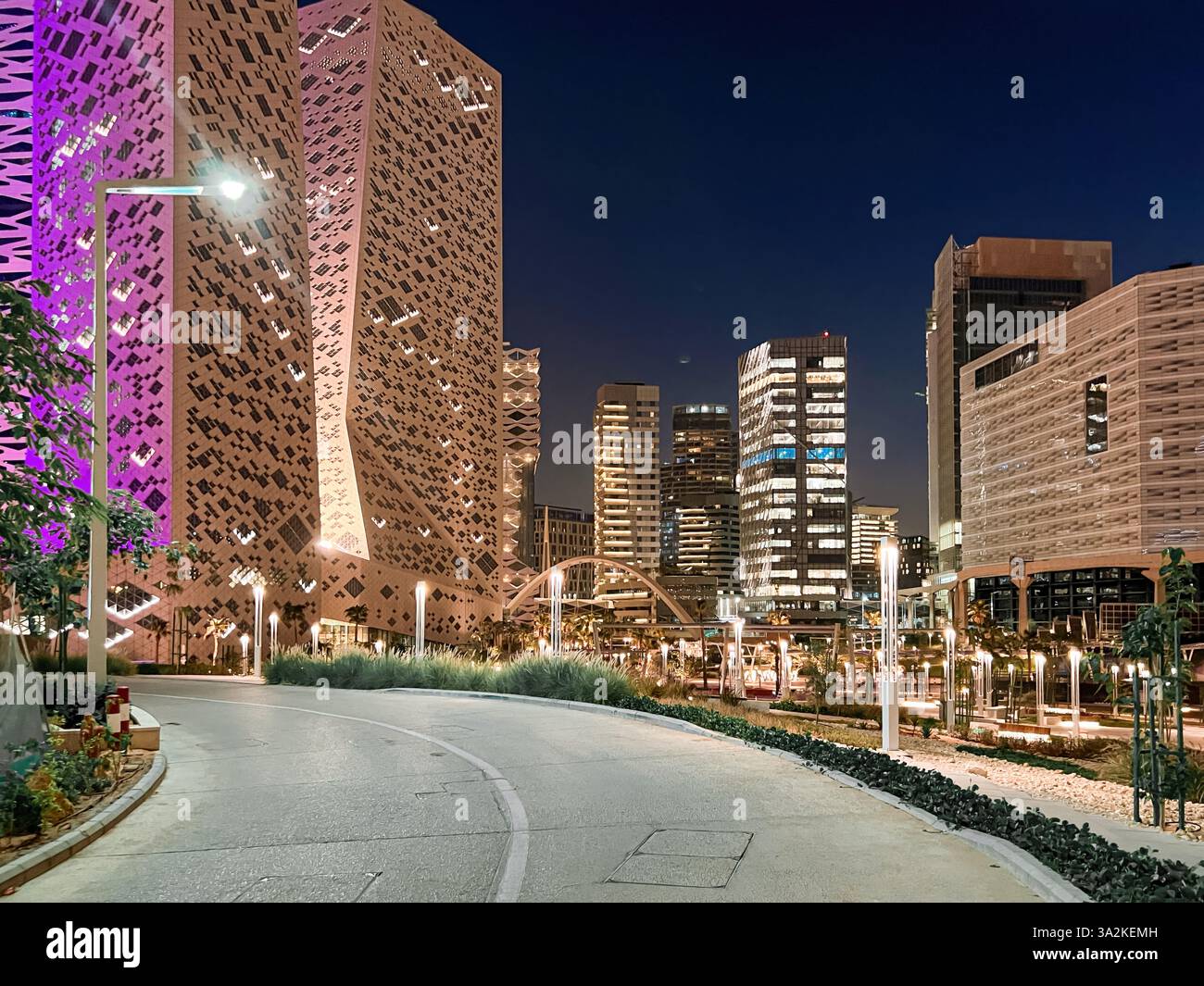 Modern Architectural Brilliance at KAFD. Night Stock Photo - Alamy