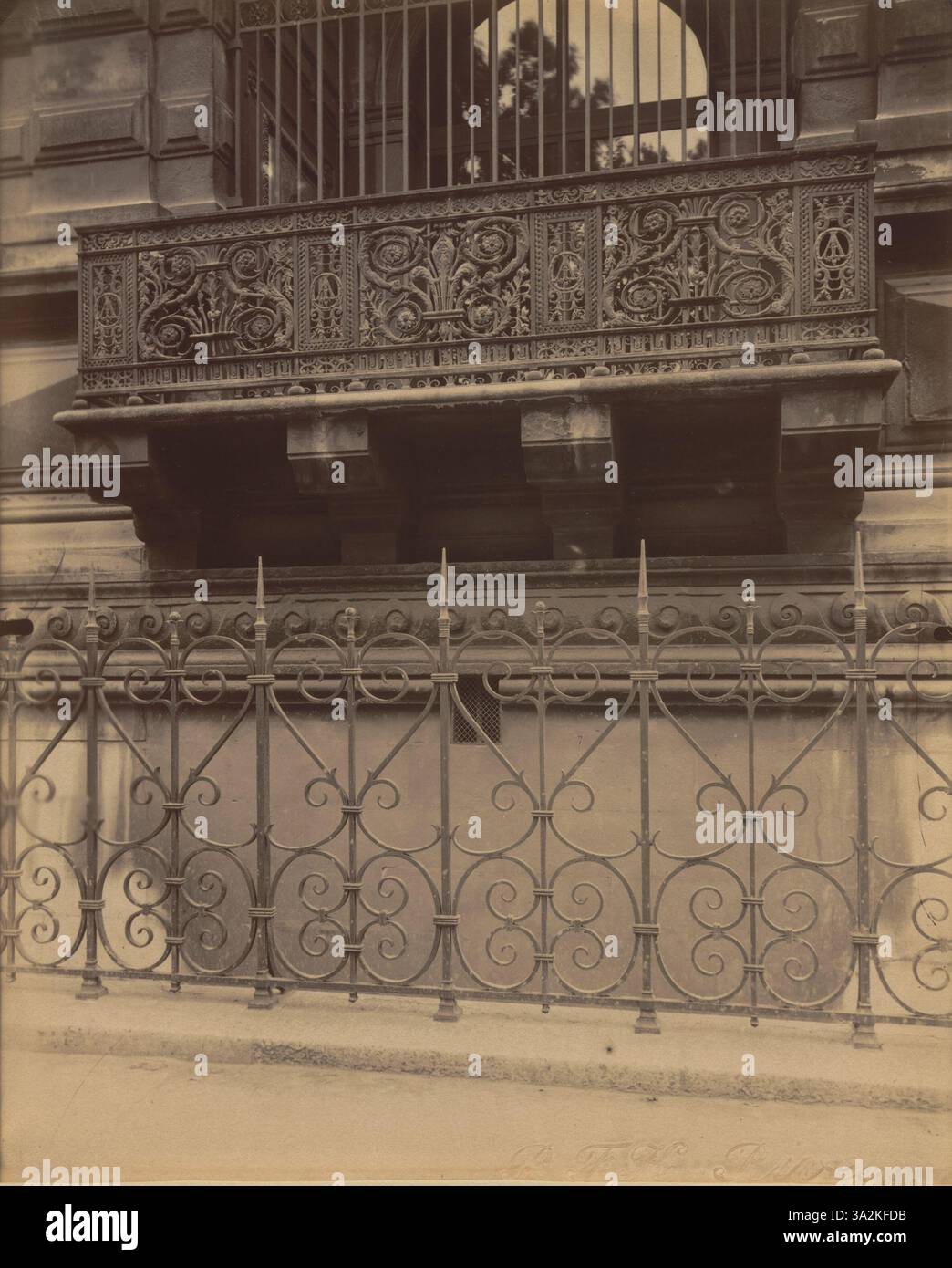 This 1913 photograph by Eugène Atget depicts the balcony of the Louvre ...