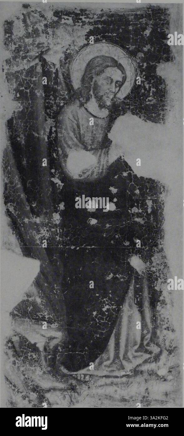 This artwork by Tommaso da Modena from 1379 depicts holy figures with ...