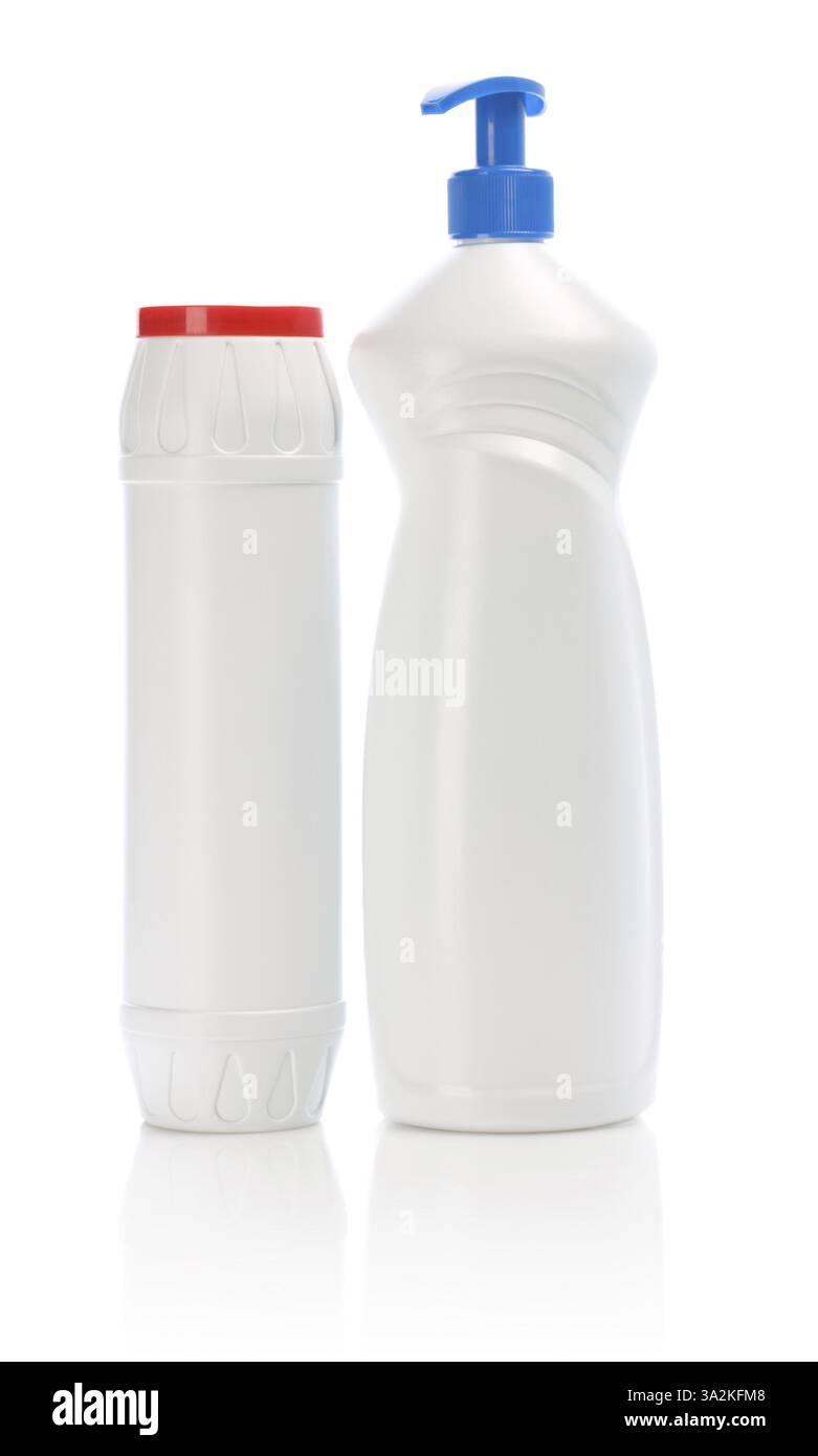White cleaner bottle Stock Photo - Alamy