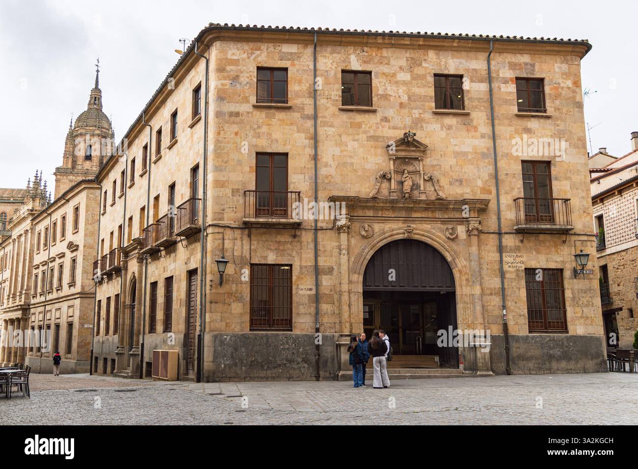 The Aulario de San Isidro, a historic sandstone building in Salamanca ...