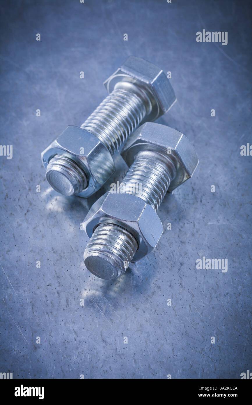Set of threaded bolt details and screw-nuts construction concept Stock ...