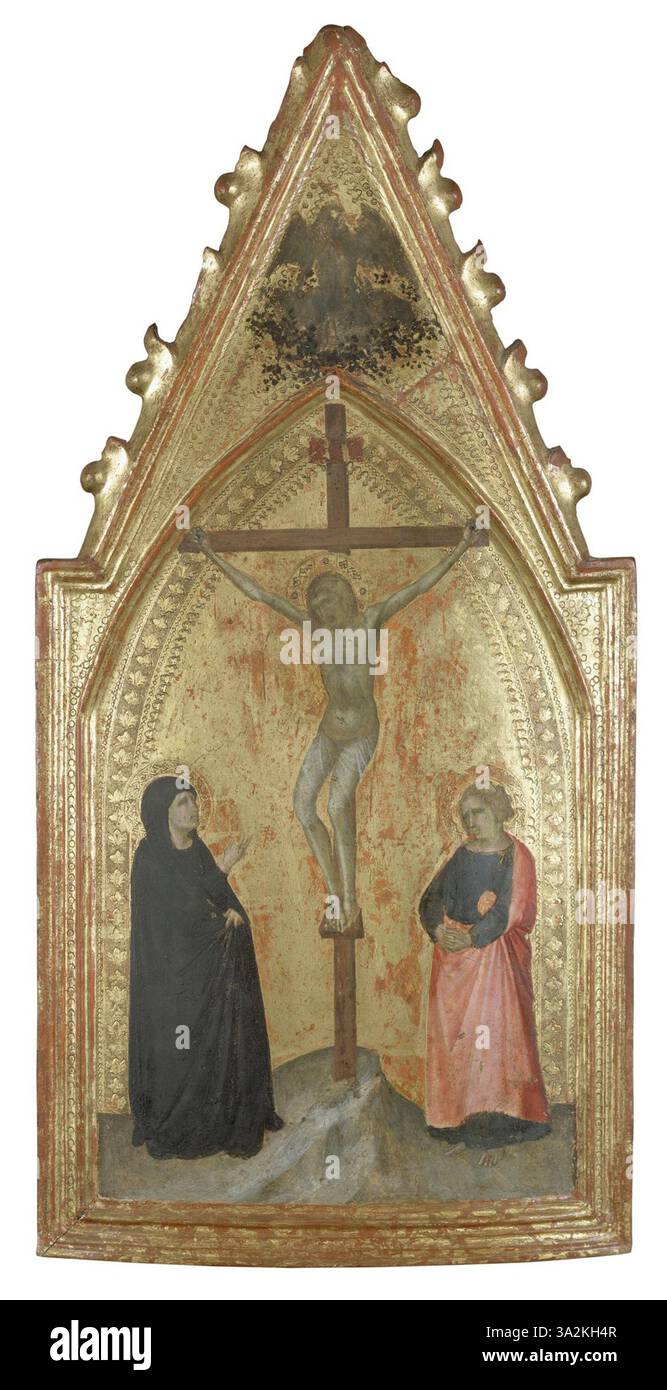 This depiction of the Crucifixion by Pietro Lorenzetti features Christ on the cross, flanked by ...