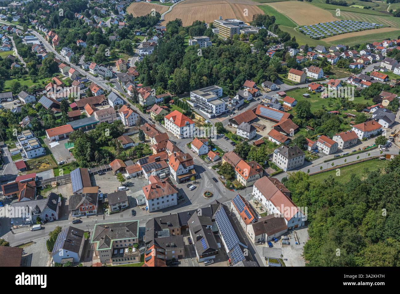 Mallersdorf on the Kleine Laber in the Lower Bavarian Danube-Isar Hills ...