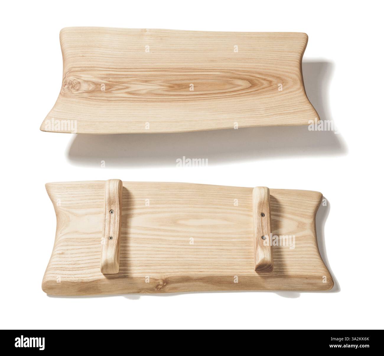 Two Side Life Edged Shaped Ash Tree Wooden Kitchen Tray Stock Photo - Alamy
