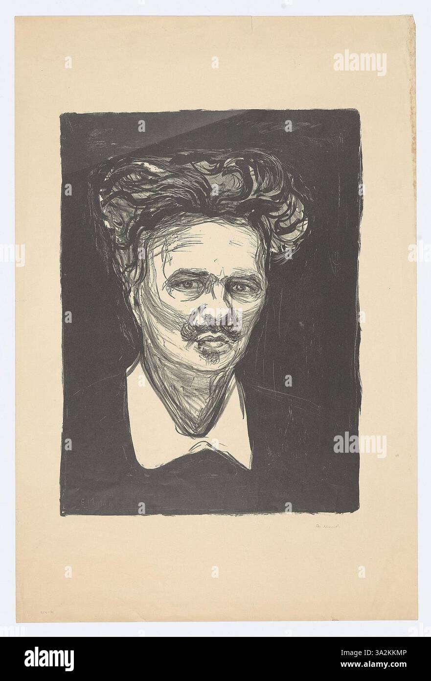 This portrait of August Strindberg by Edvard Munch captures the ...
