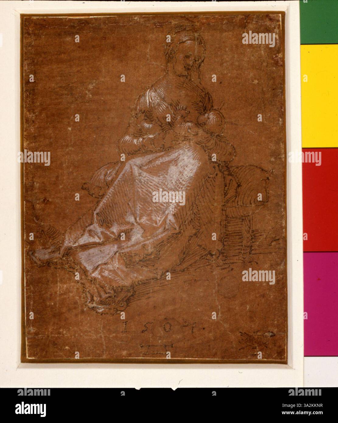 Dürer’s engraving of the Virgin Mary nursing the Christ Child shows ...