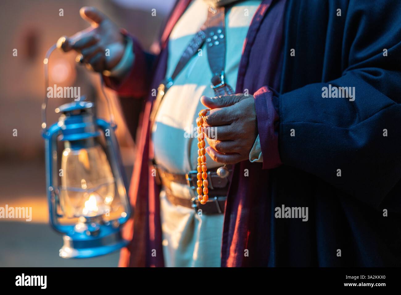 A traditional Saudi Arabian lantern glows in the night Stock Photo - Alamy