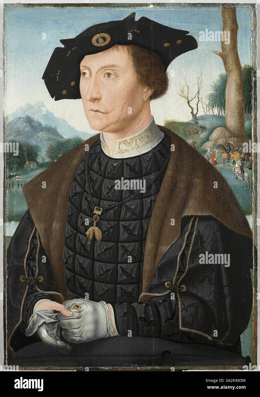 This portrait by Jan Mostaert depicts Jan van Wassenaer, the vicomte of ...