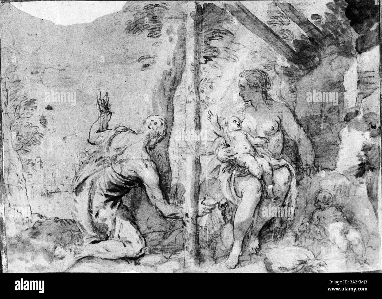 Cain and abel Black and White Stock Photos & Images - Alamy