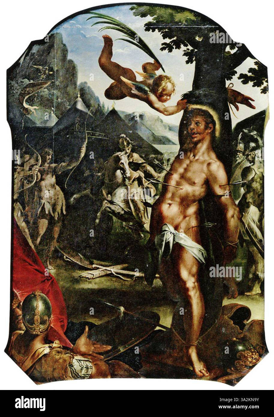 Bartholomeus Spranger’s portrayal of Saint Sebastian depicts the martyr ...