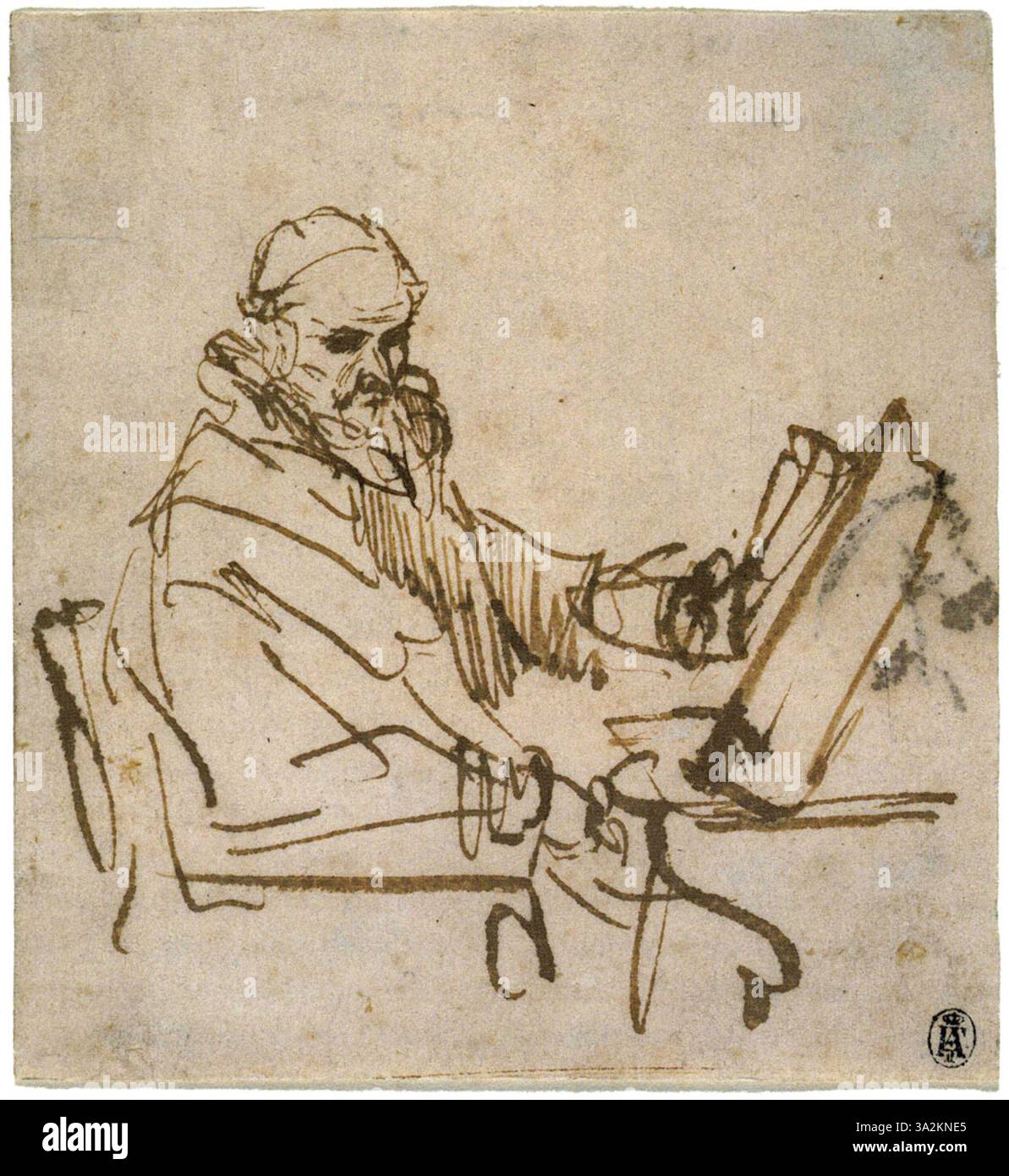 In this piece, Rembrandt captures a moment of deep emotional insight ...