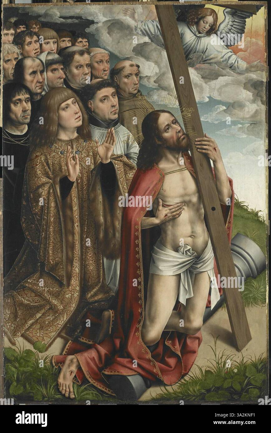 In this artwork, Christ is portrayed as a mediator, accompanied by ...