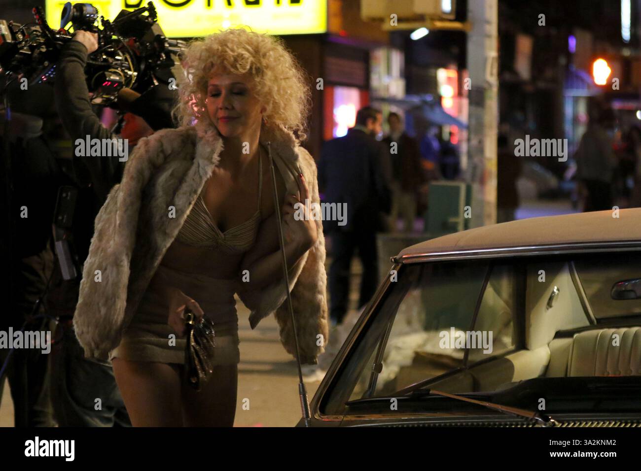 Maggie Gyllenhaal on the set of 'The Deuce' on November 4 2015 in New ...