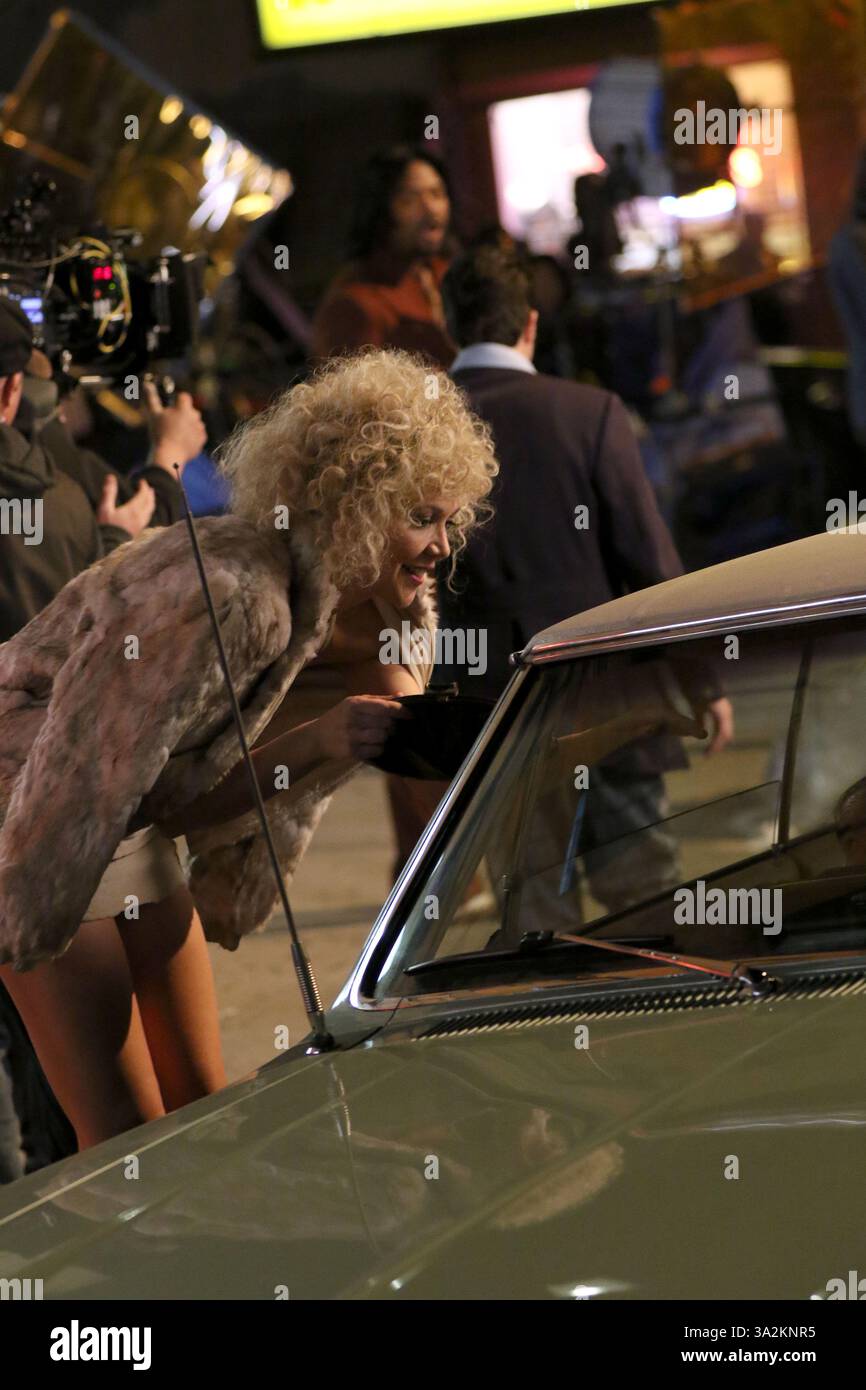 Maggie Gyllenhaal on the set of 'The Deuce' on November 4 2015 in New ...